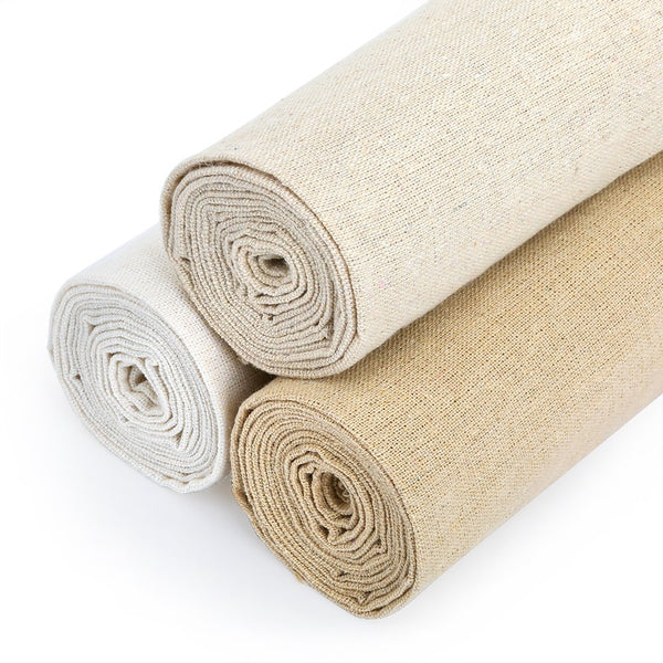Caydo 3 Pieces Large Size Linen Needlework Fabric for Garment Craft, F ...