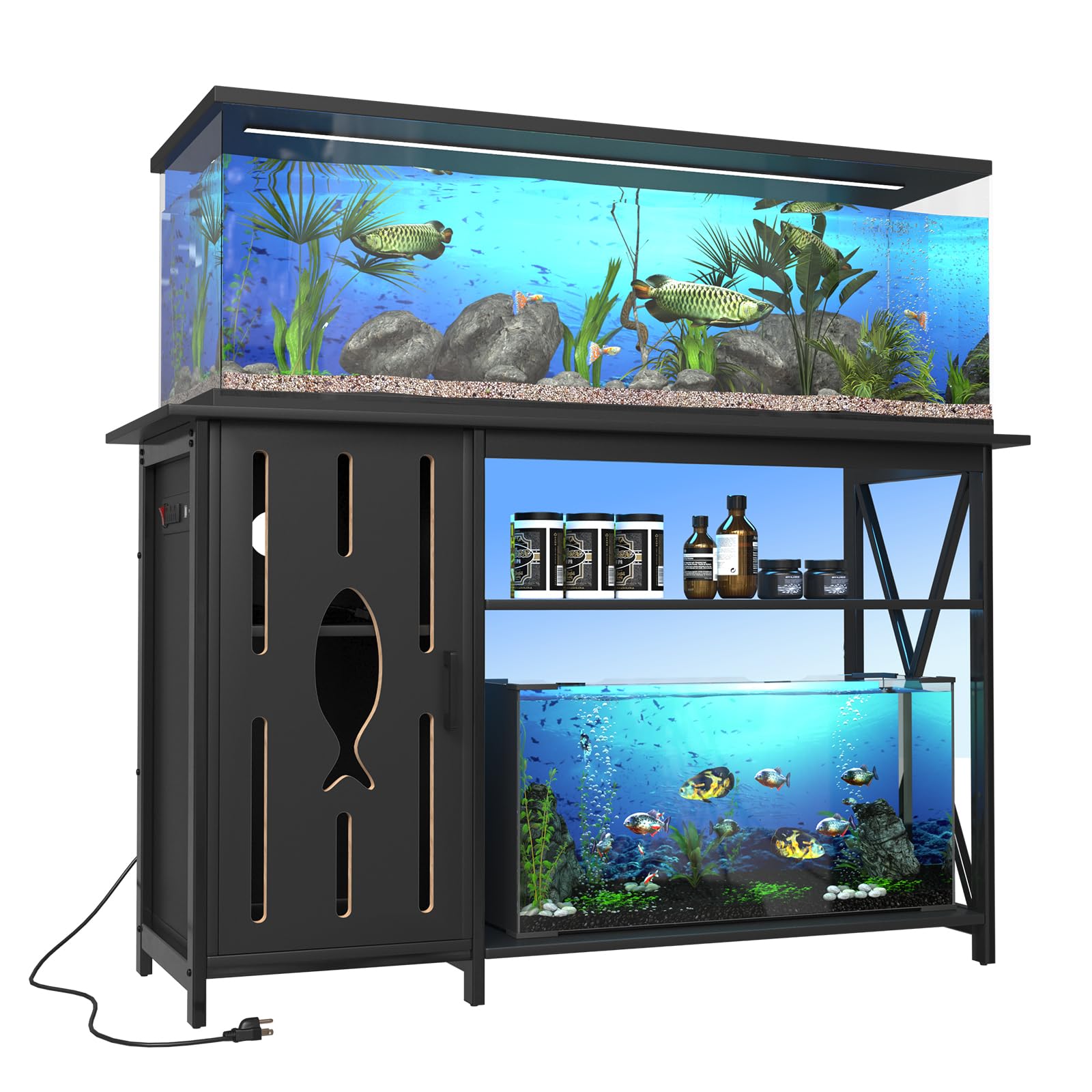 PAPIHO 55-75 Gallon Aquarium Stand with Power Outlets,Fish Tank Stand ...