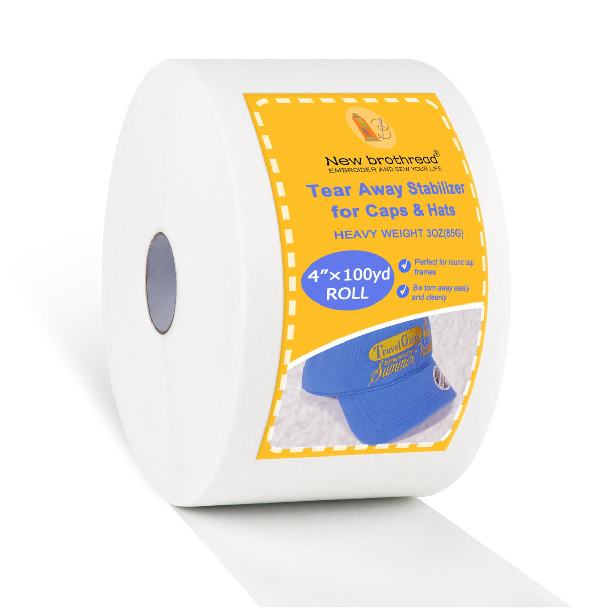 New brothread Tearaway Embroidery Stabilizer Backing for Caps and Hats ...