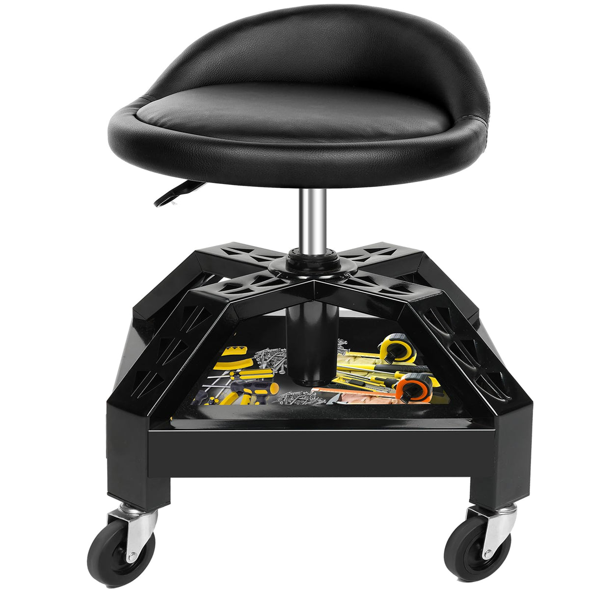 RCIACRHT Rolling Garage Shop Seat,Garage Stool with Wheels,Heavy Duty ...