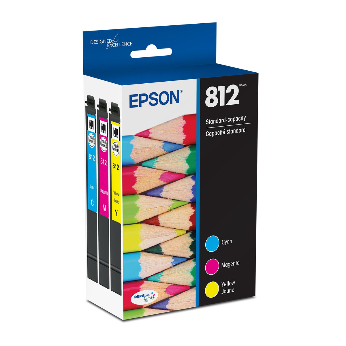 EPSON 812 DURABrite Ultra Ink Standard Capacity Color Combo Pack (T812 ...