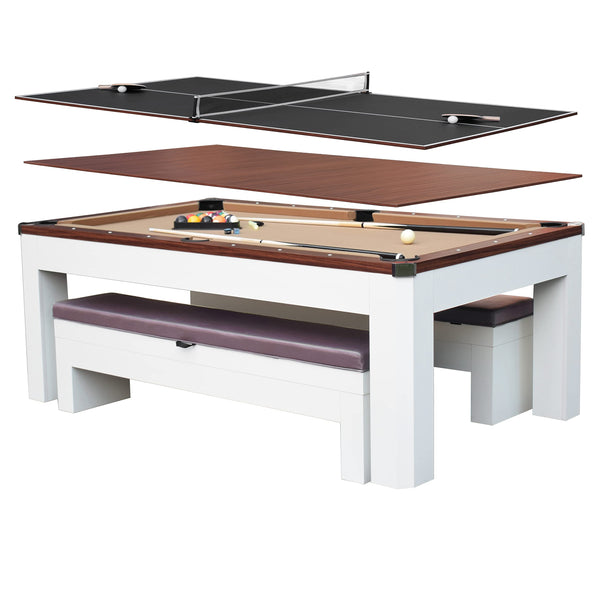 Hathaway Newport 7-ft Pool Table Tennis Combination with Dining Top, T ...