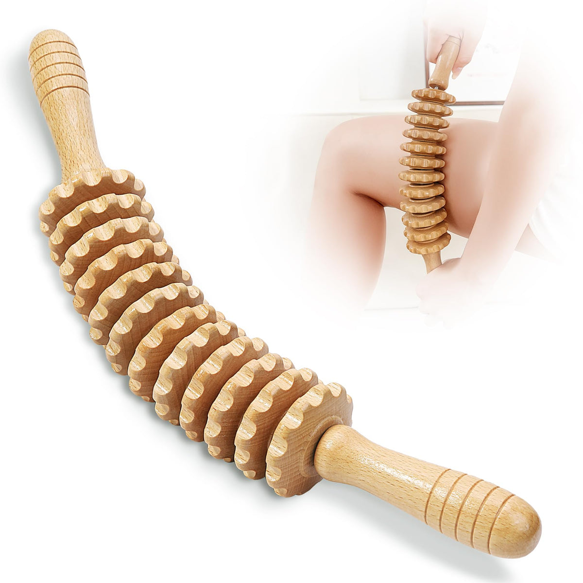 Wood Massage Roller Wood Therapy Massage Tools Cellulite Roller Muscle ...