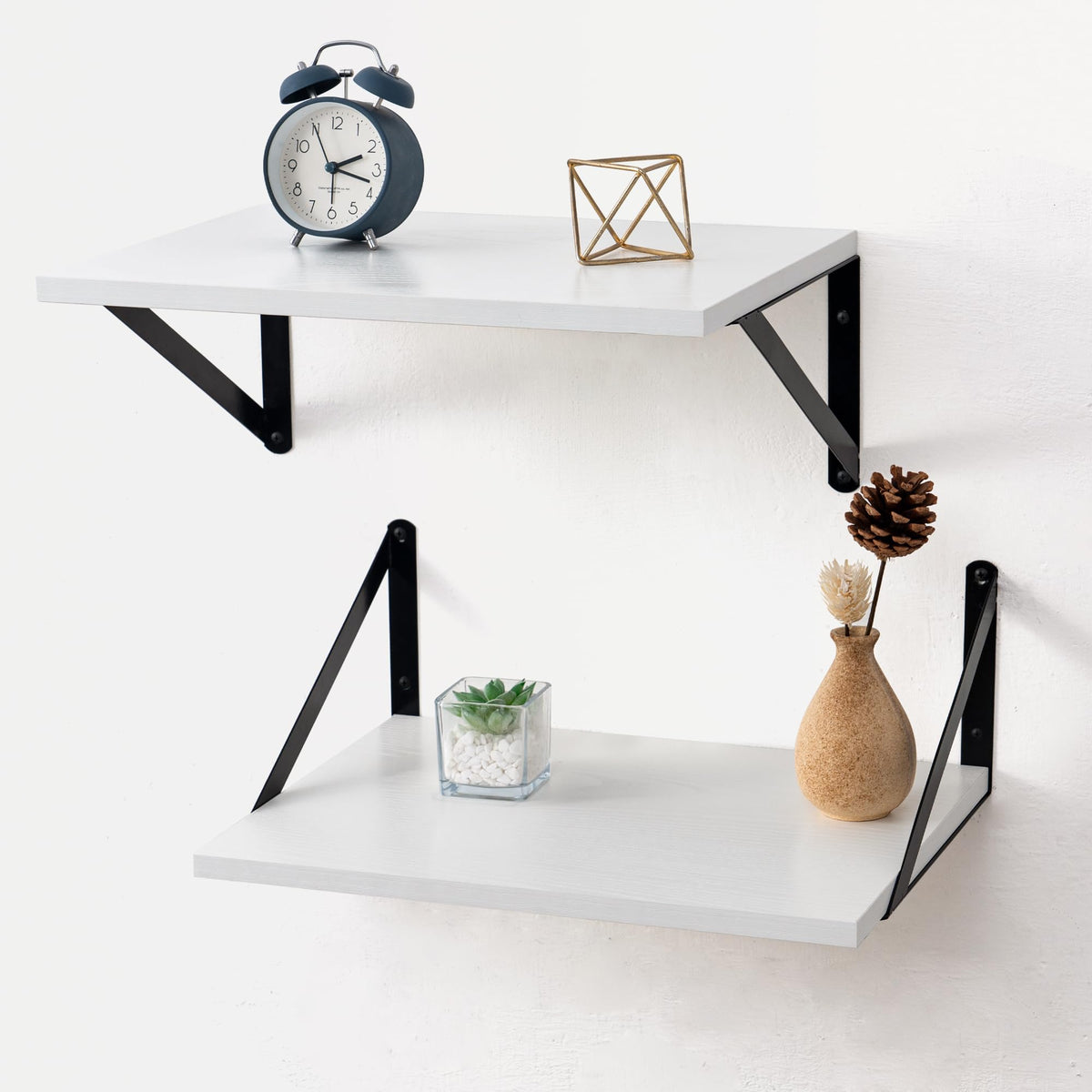 Axeman Deep Floating Shelves for Wall, 12 Inch Deep White Floating She ...
