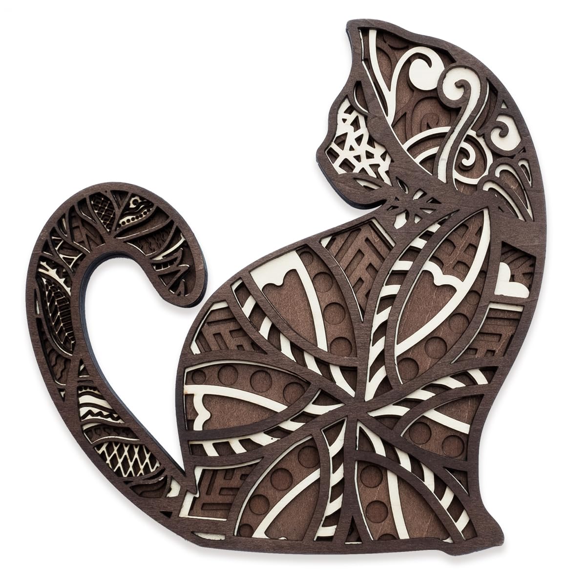 INSOVITA Small Wooden Cat Decor, Cat Wall Decor, Unique Cat Figurines ...