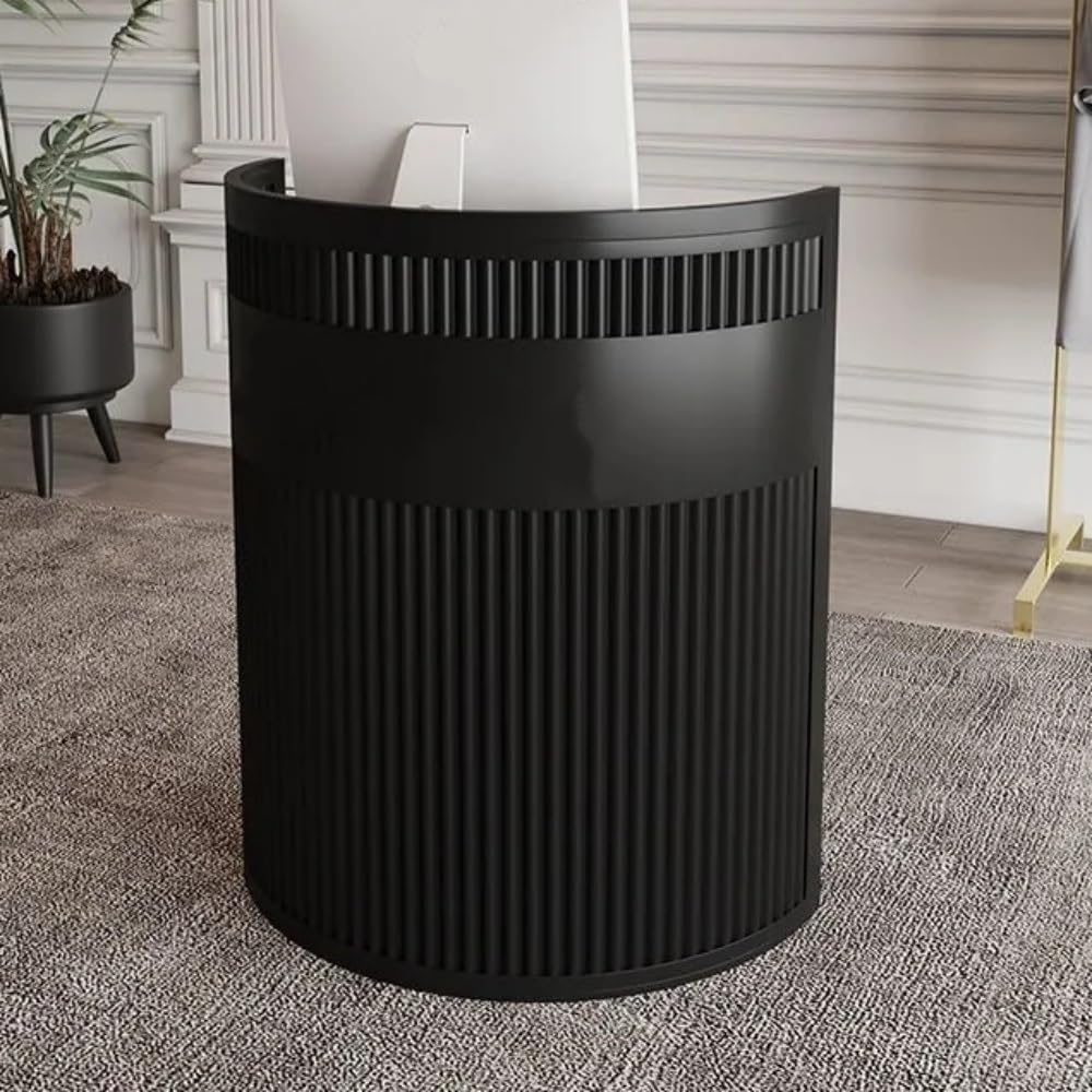 37.4''H Reception Desk, Small Round Retail Checkout Counter, Modern Fr ...