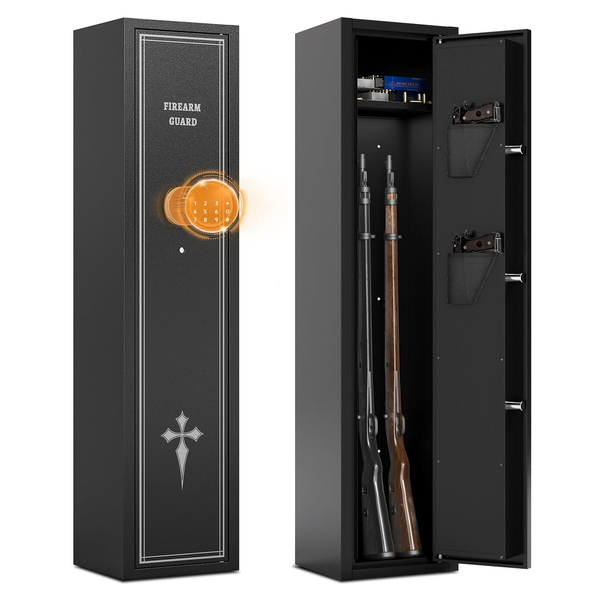 Xyvaly 2-3 Gun Safe for Rifles and Pistols, Quick Access Gun Safes, Ri ...
