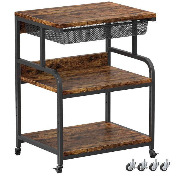 EasyCom 23.6''x18.9'' Extra Large Printer Stand with Drawer, 5-Adjusta ...