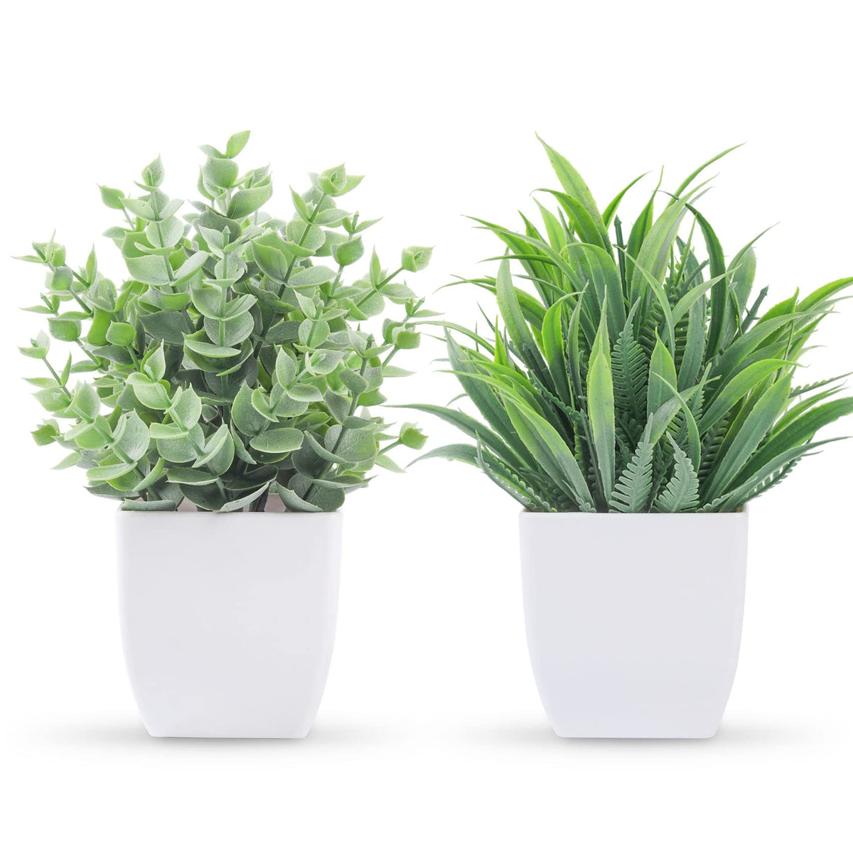 Der Rose 2 Pack Small Fake Plants Mini Artificial Potted Plants for Ta ...