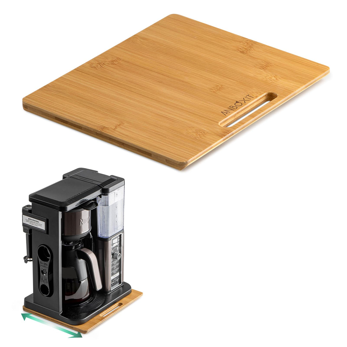 ANBOXIT Bamboo Appliance Slider, Sliding Tray for Coffee Maker, Kitche ...