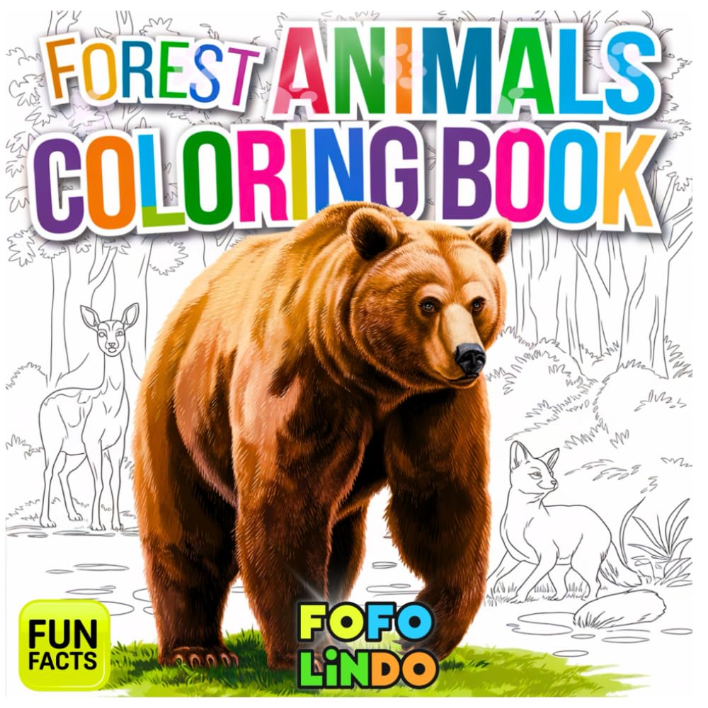 Forest Animals Coloring Book - Wildlife With Facts + Realistic Images ...