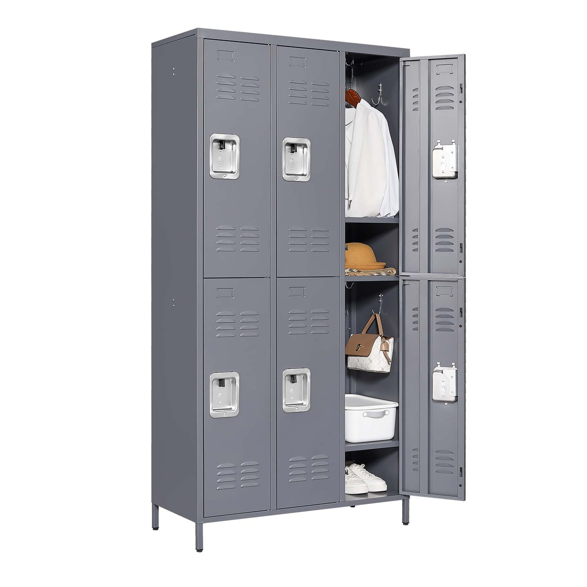 72" H Metal Lockers with Lock for Employees, Tall Storage Locker Cabin ...