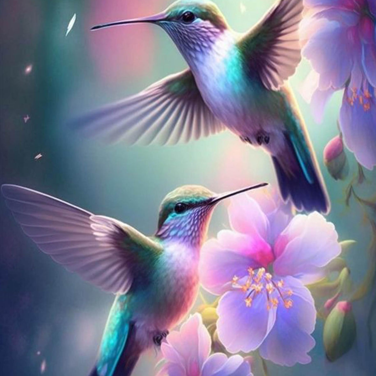 Hummingbird Diamond Art Kits for Adults, Birds Round Full Drill Diamon ...
