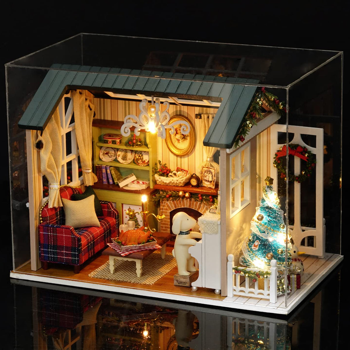 DIY Miniature Dollhouse Kit Realistic Mini 3D Wooden Mini Doll House R ...