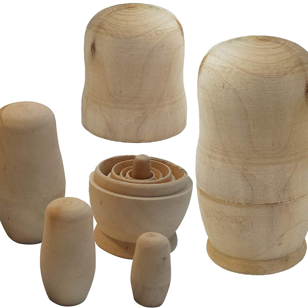 Adventure Awaits! 2-Pack Solid Wood Blank Nesting Doll 5pc Set ...
