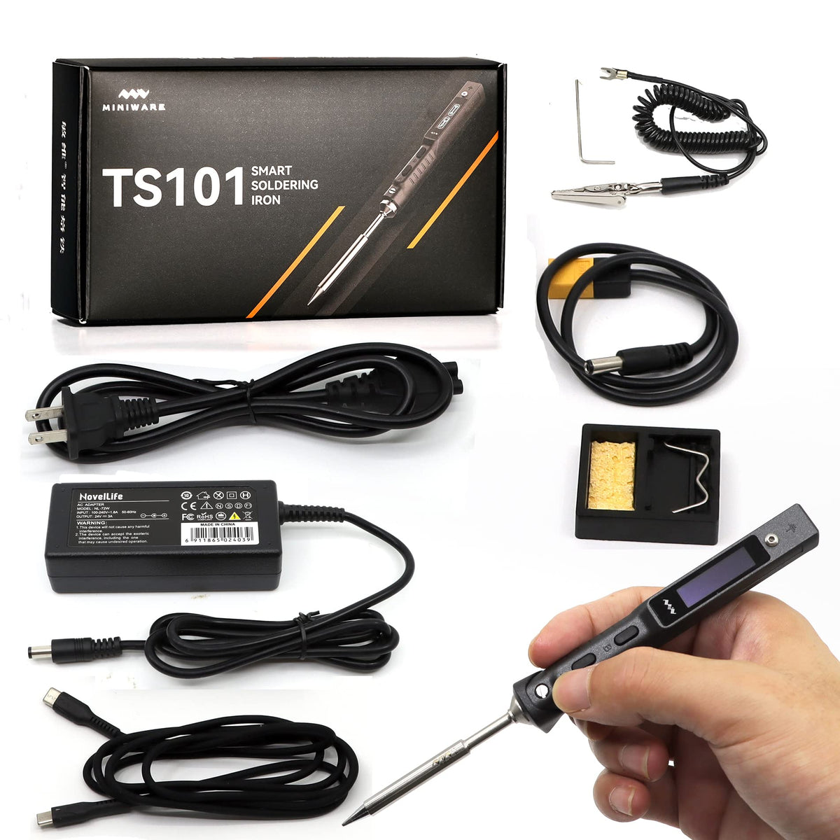NovelLife Original TS101 Electric Soldering Iron Kit Adjustable Temper ...