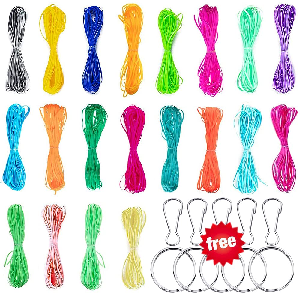 COSOOF Plastic Lacing Cord, 20 Colors Gimp Scoubidou String Kit for Be ...