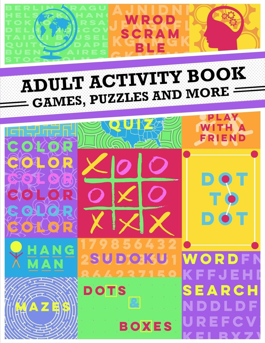 Adult Activity Book: An Adult Activity Book Featuring Coloring, Sudoku ...