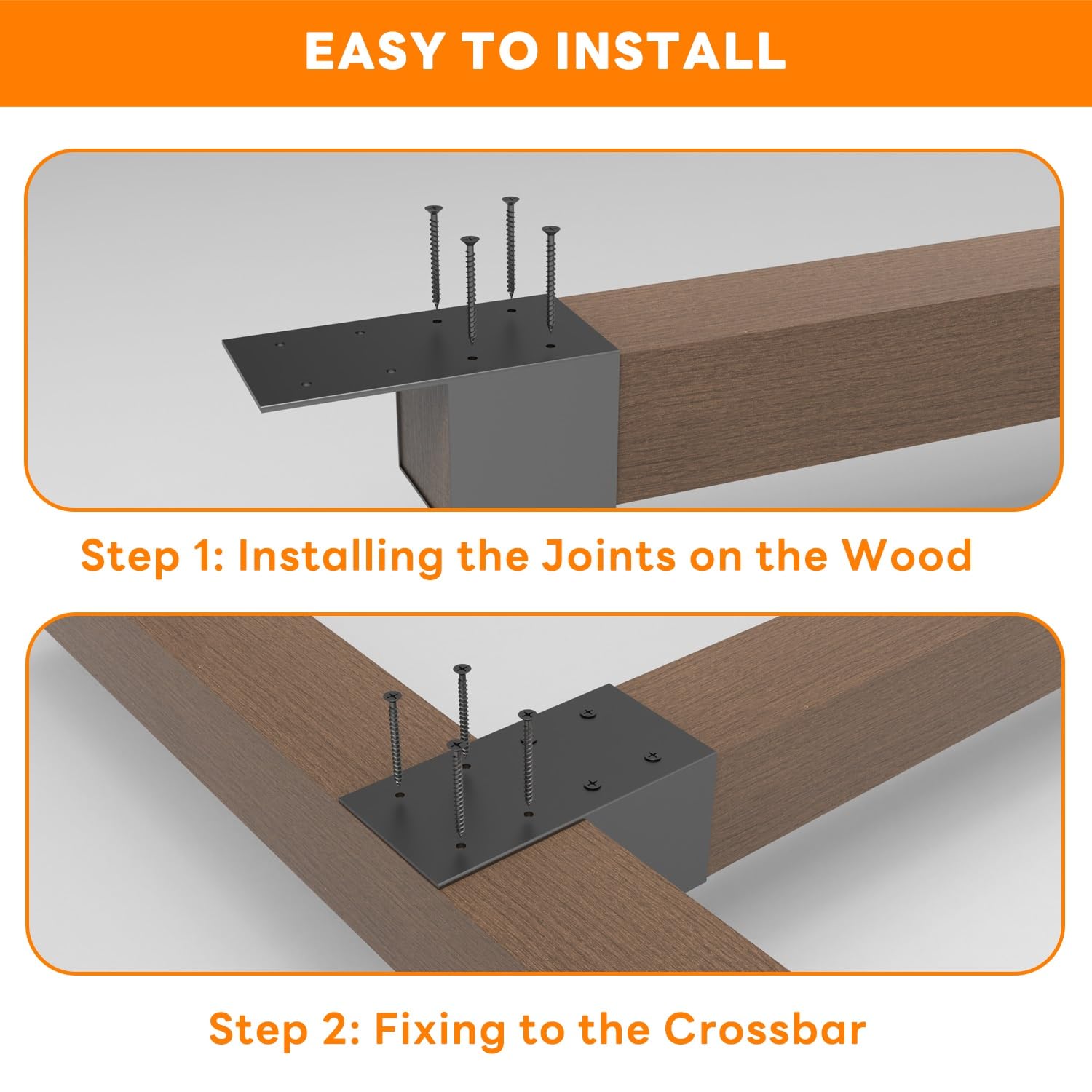 YEOOE 4 Pack Pergola Brackets 4x4 (Actual: 3.5x3.5 Inch), Rafter Post ...