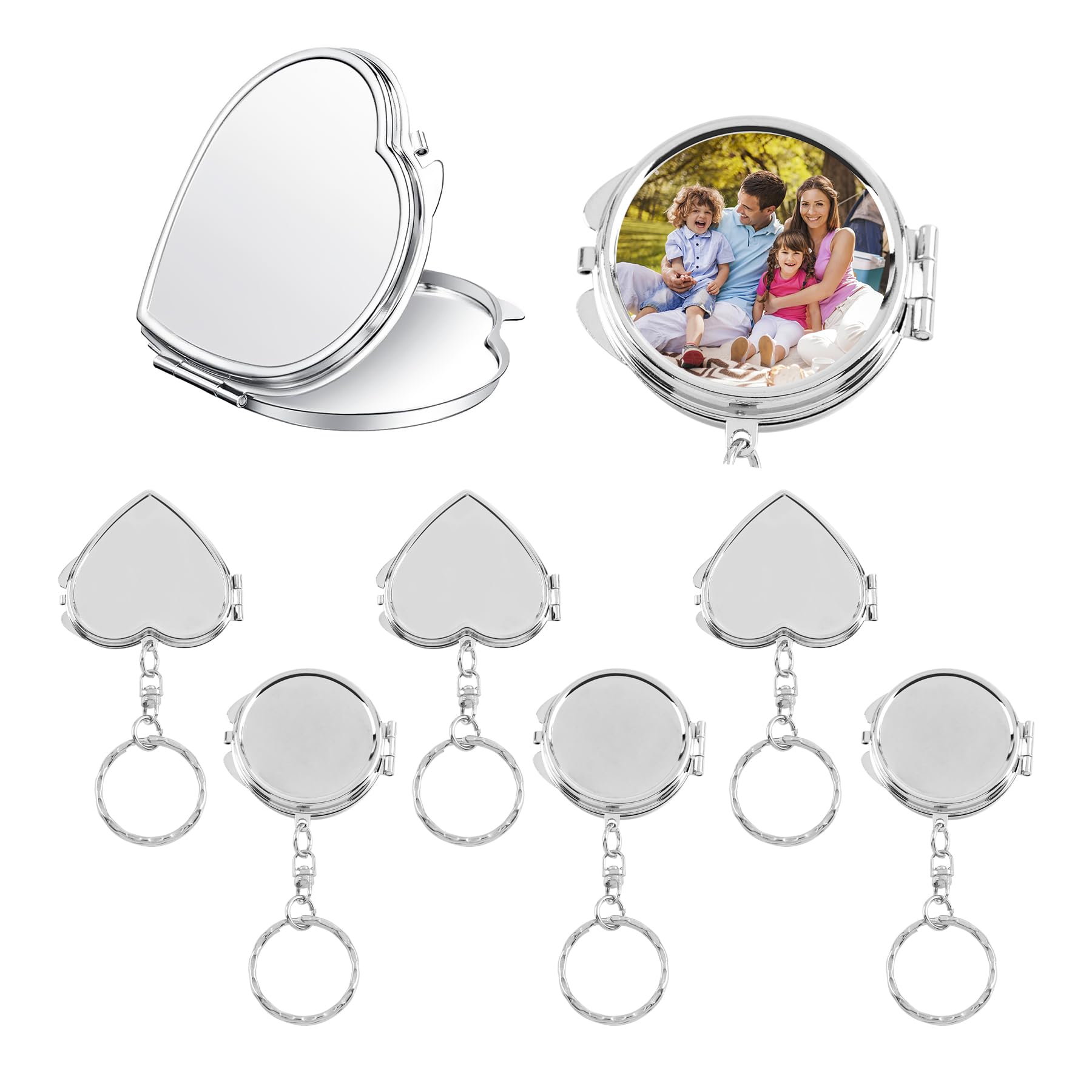 Framendino, 6 Pack Sublimation Blanks Pocket Mirror Compact Travel ...