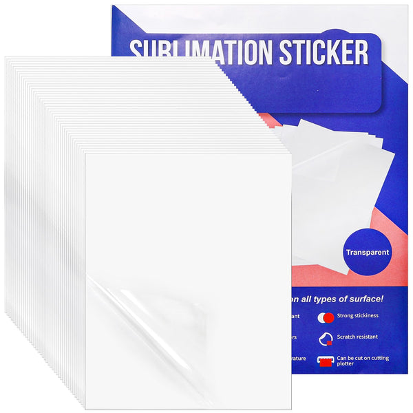 Nicunom 40 Sheets Sublimation Sticker Paper, Glossy Transparent Sublim ...