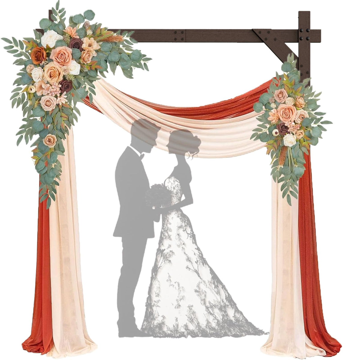 7.48FT Wooden Wedding Arch Frame Backdrop Stand, Square Wood Arch Stan ...