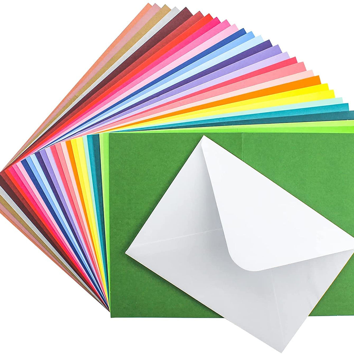 48 Pack Blank Folded Cards and Envelopes Colored Cards White Envelopes ...
