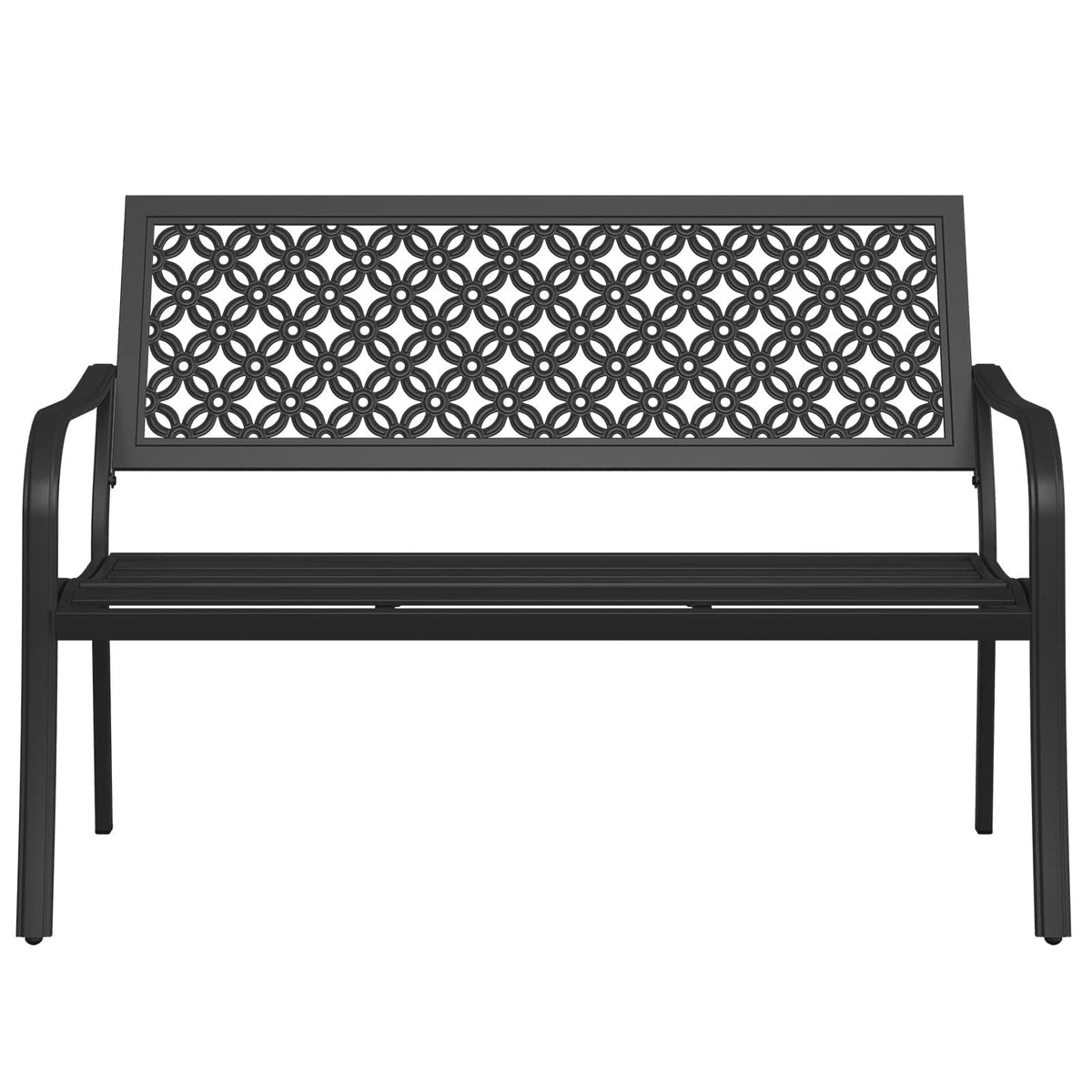 Grand patio 50" Outdoor Bench, Garden Benches with Anti-Rust Metal Pow ...