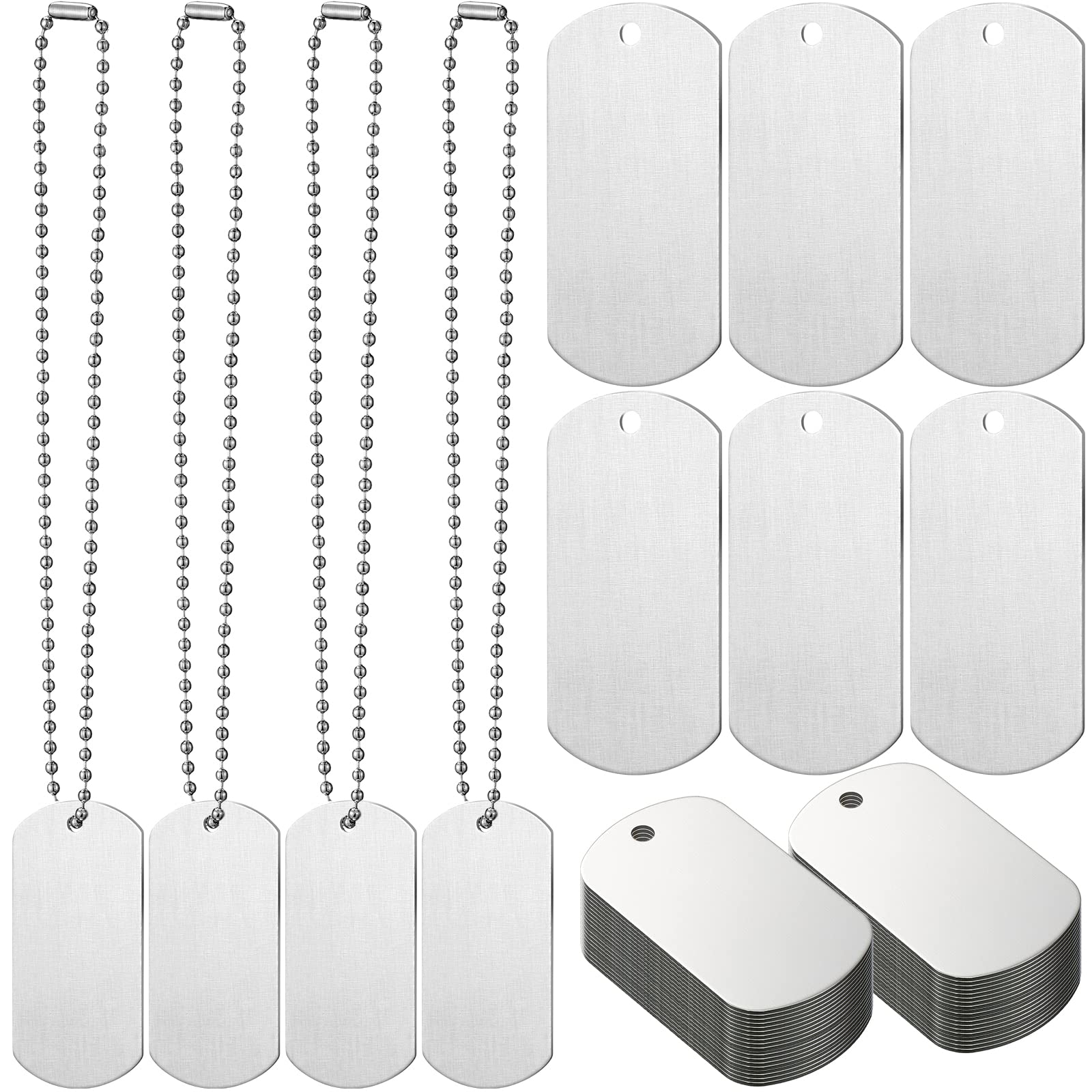 WILLBOND 30 Pieces Military Dog Tags Army Dog Tags Metal Blanks Tags ...