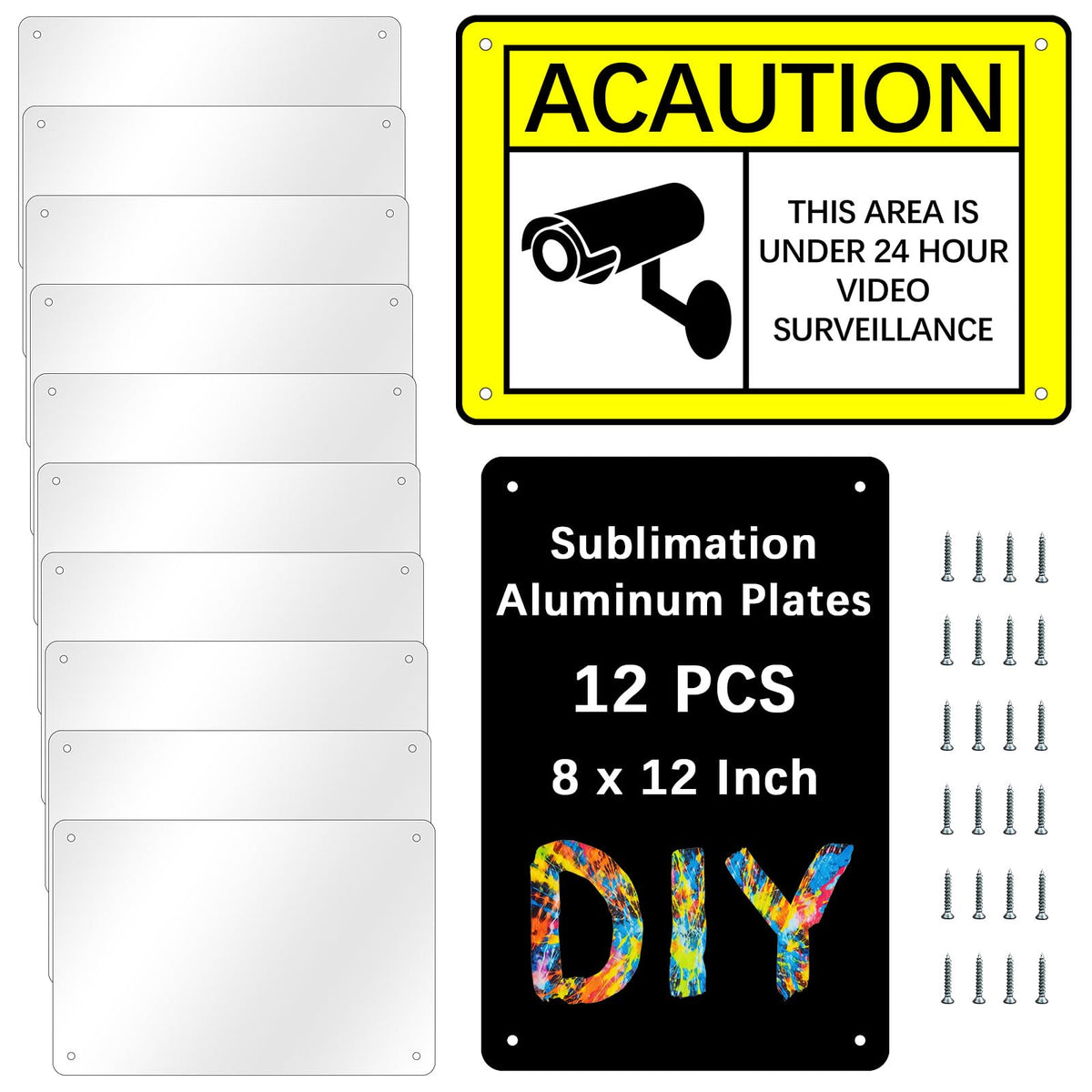 12 pcs 8 X 12 inch sublimation metal sign blanks, Aluminum sublimation ...