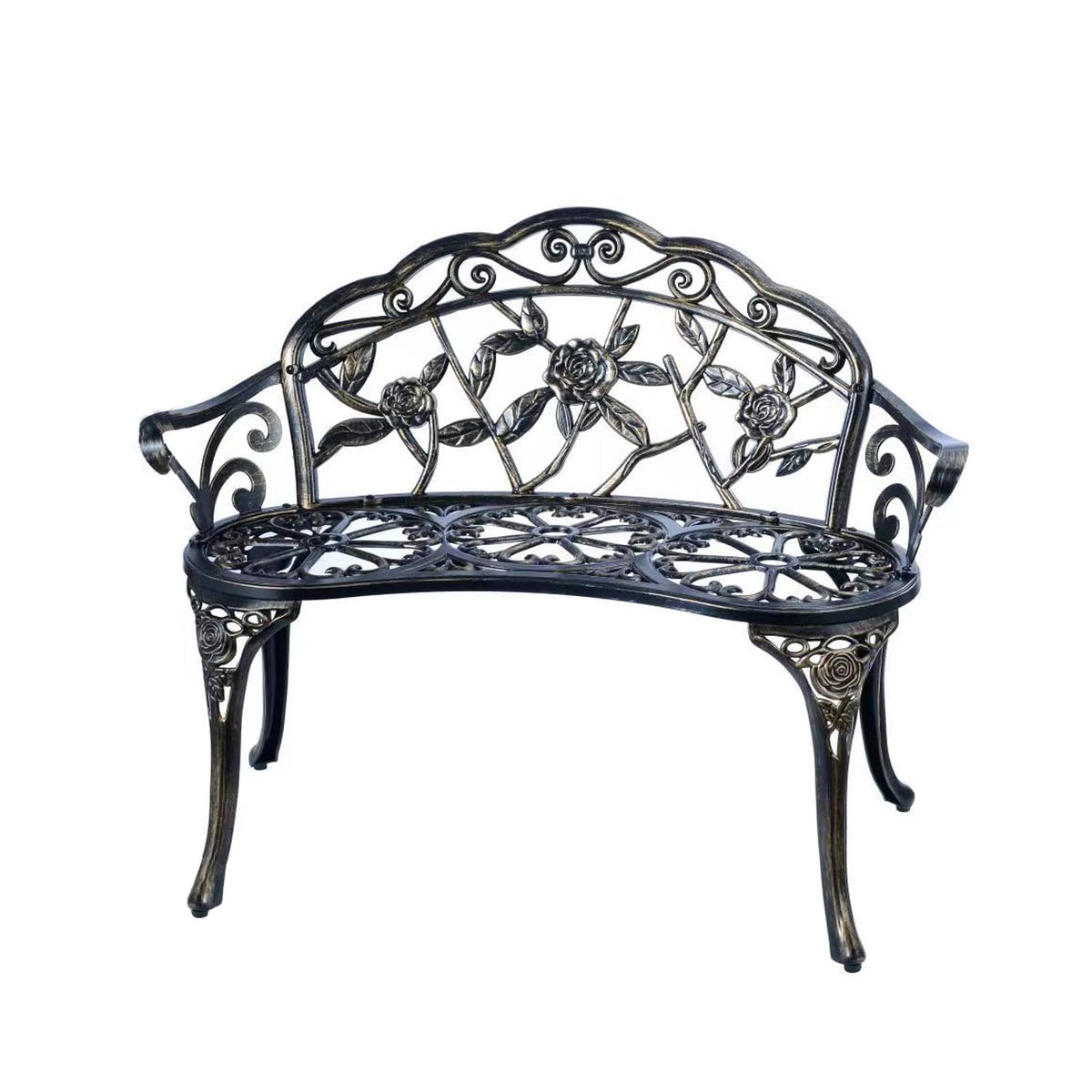 JARDIN DE CENTENNIAL Patio Garden Bench Metal Park Bench Cast Aluminum ...