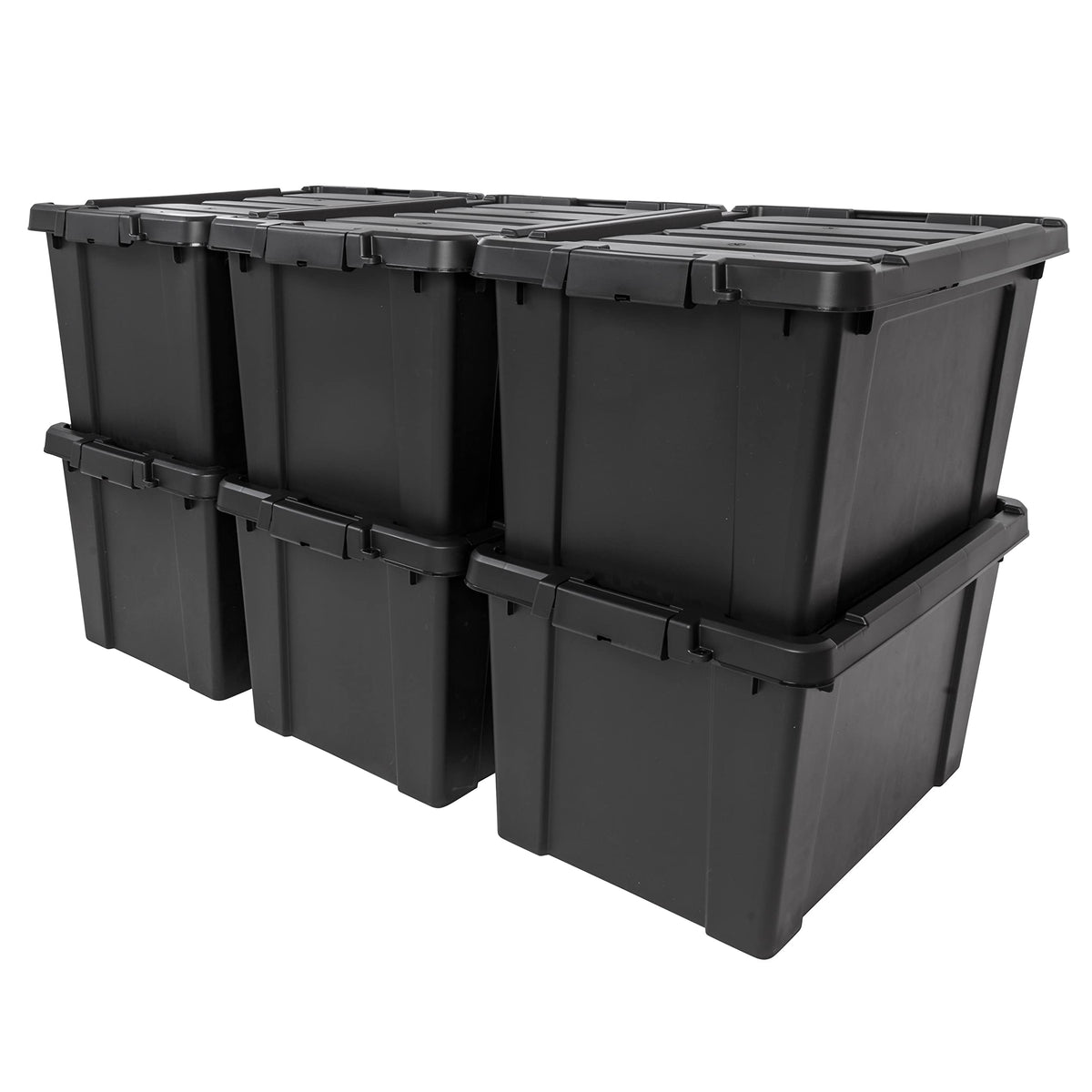 IRIS USA 20 Gallon Lockable Storage Bins with Lids, 6 Pack - Made in U ...