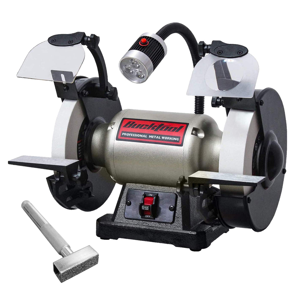 BUCKTOOL 8 Inch 3/4 HP Low-Speed Bench Grinder fit CBN Wheel Professio ...