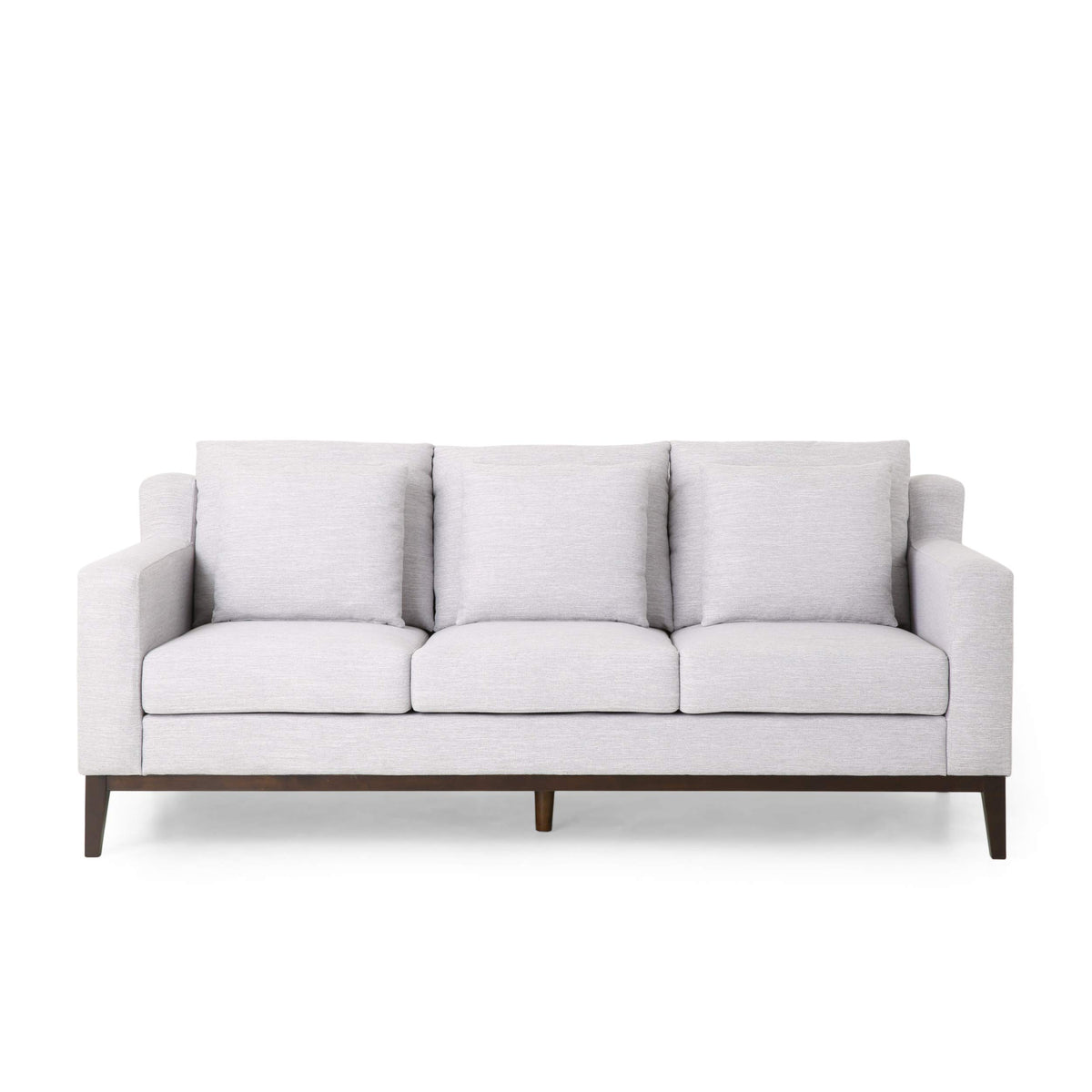 Christopher Knight Home Elliston Sofas, Light Grey + Dark Walnut ...