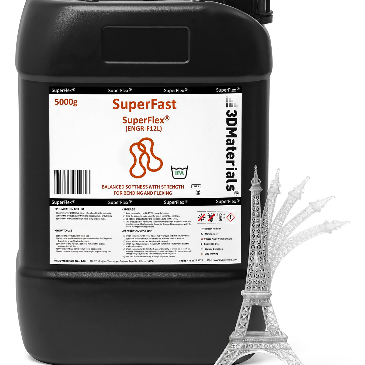 SuperFlex 3D Printer Resin, Softness 80A Simulating Flexible Rubber, M ...