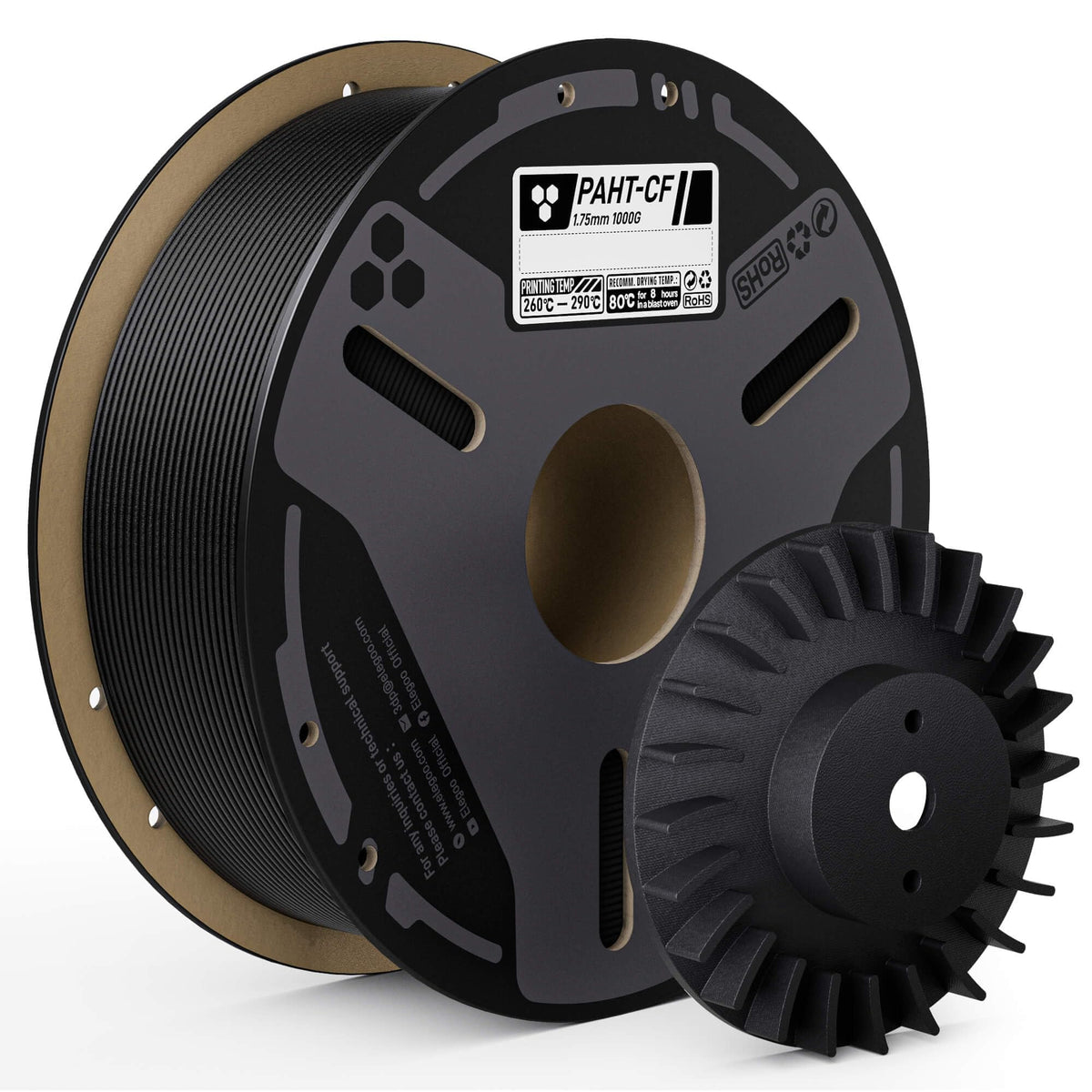 ELEGOO Carbon Fiber PAHT Filament 1.75mm Black 1KG, Nylon CF High Temp ...