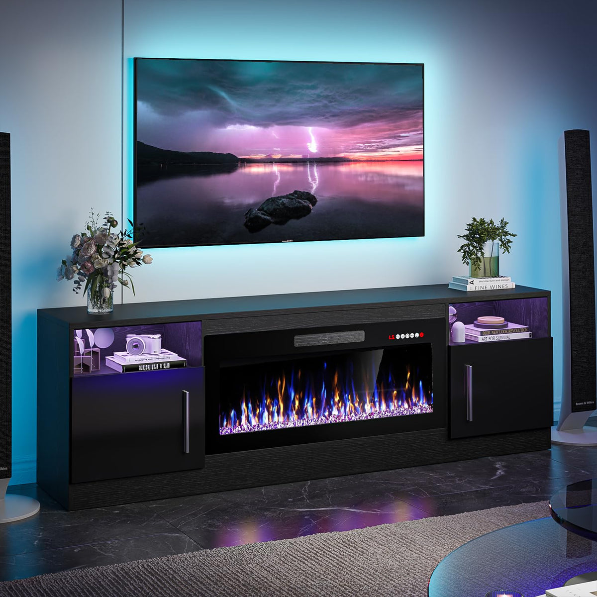 VITESSE Fireplace with TV Stand 36" inch Electric Fireplace Up to 80 ...