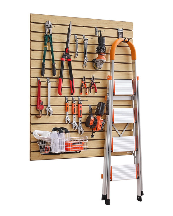VEVOR Slat Wall Paneling, 4 x 4ft, MDF Garage Slatwall with Modular De ...