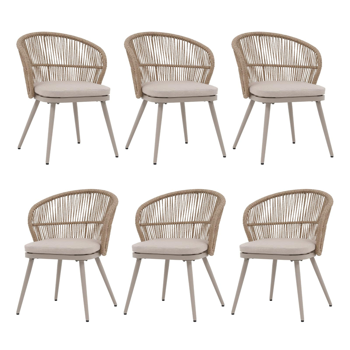 OC Orange-Casual Outdoor Chairs, Patio Dining Chair Set, Woven Rattan ...