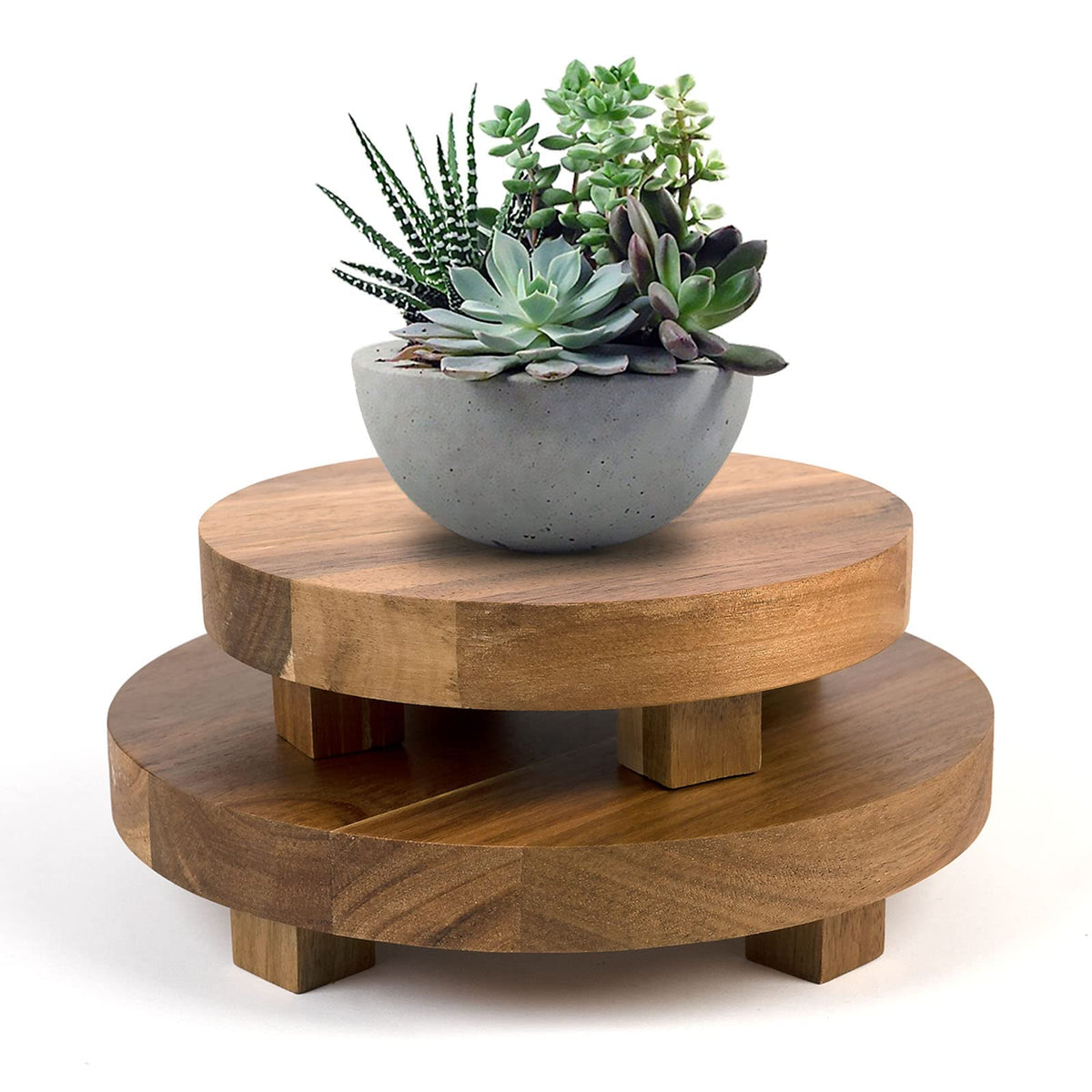 Mavurve Wood Riser 2Pcs 7-9 Inch Wood Pedestal Stand Round,Wood Risers ...