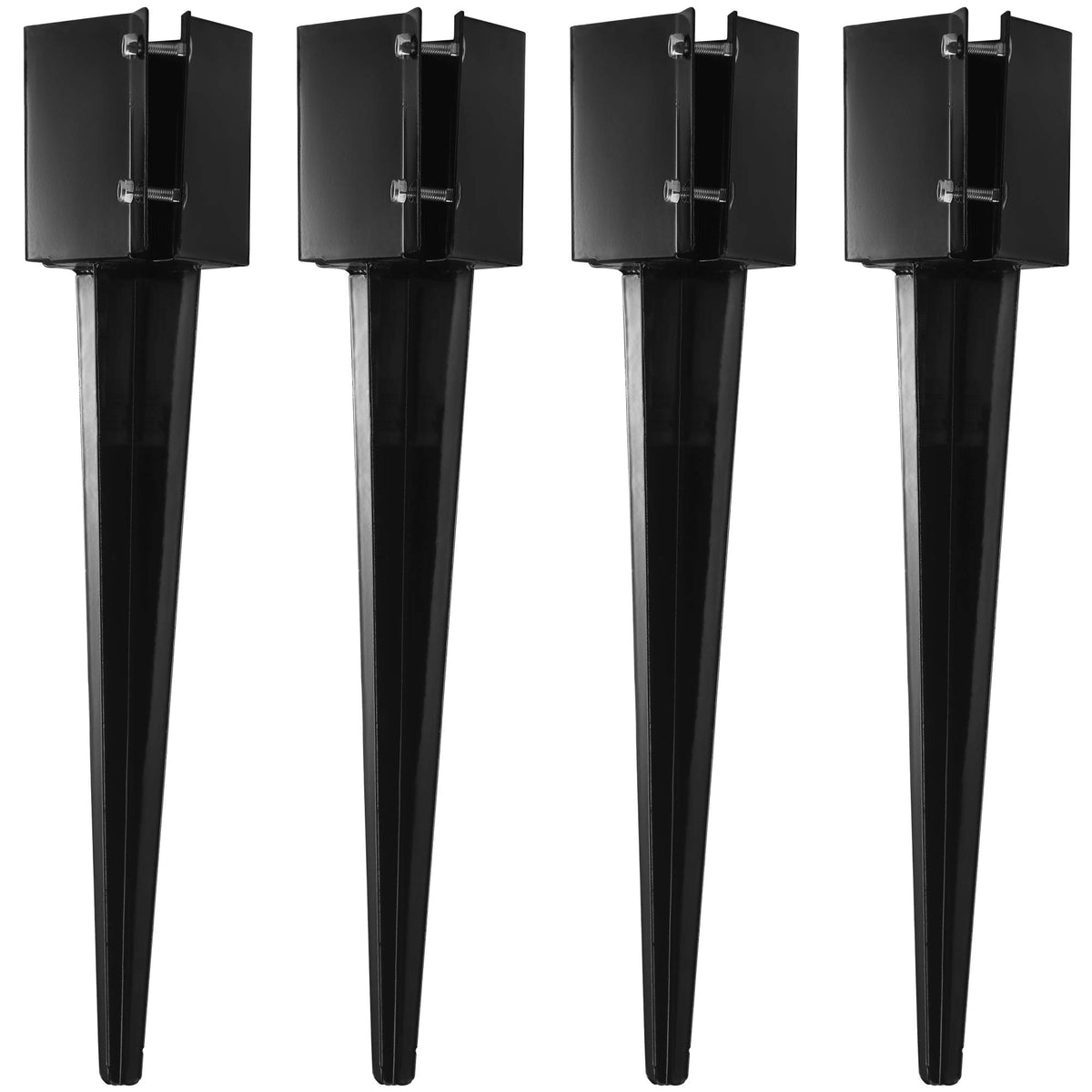 CRIZTA 4Pcs 24" Heavy Duty 4x4 Fence Post Anchor Ground Spike Metal Bl ...