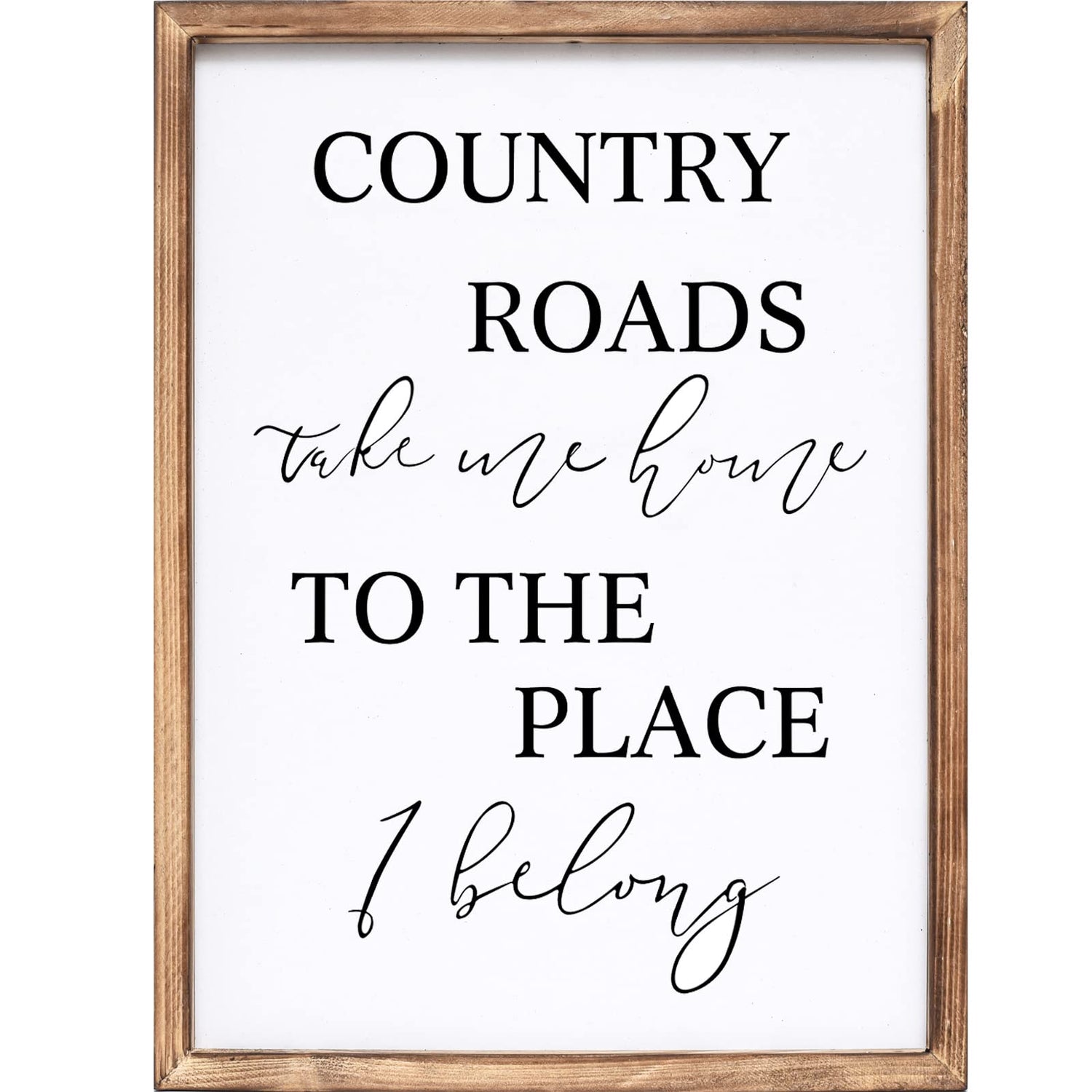 JUMBO DECOR Country Roads Take Me Home Wall Sign for Home, Living Room ...
