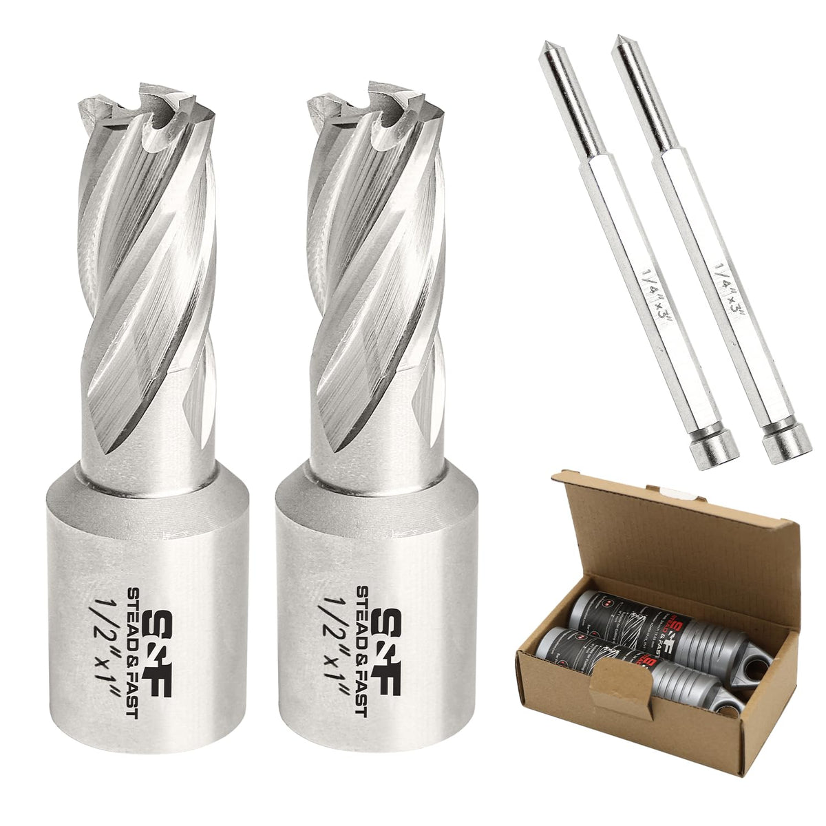 S&F STEAD & FAST Annular Cutter Set, 2-pc, 1/2" Diameter x 1" Depth of ...