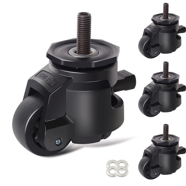 Leveling Stem Casters,M12 Thread Casters Set of 4 Heavy Duty with Leve ...