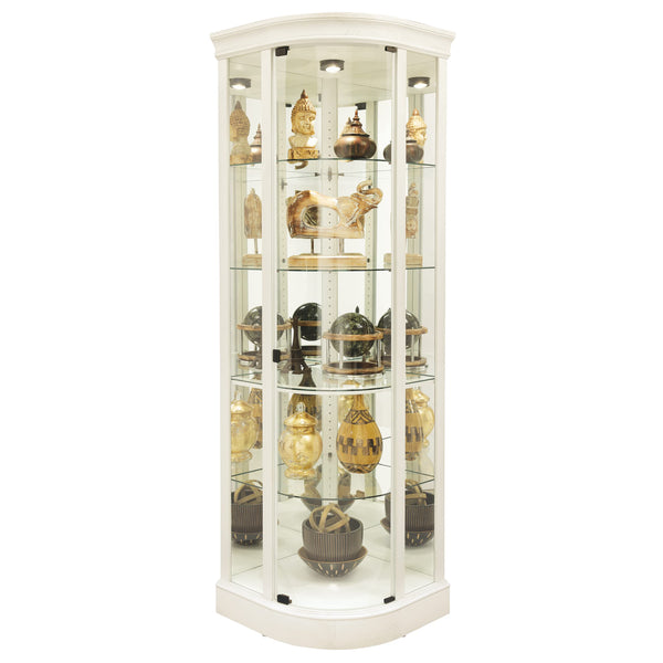 Howard Miller Heck Corner Curio Cabinet II -Vertical Decor Linen Finis ...