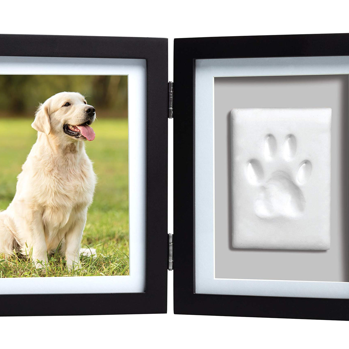 Pearhead Pet Paw Print Photo Frame With Clay Imprint Kit - Wooden Pet ...