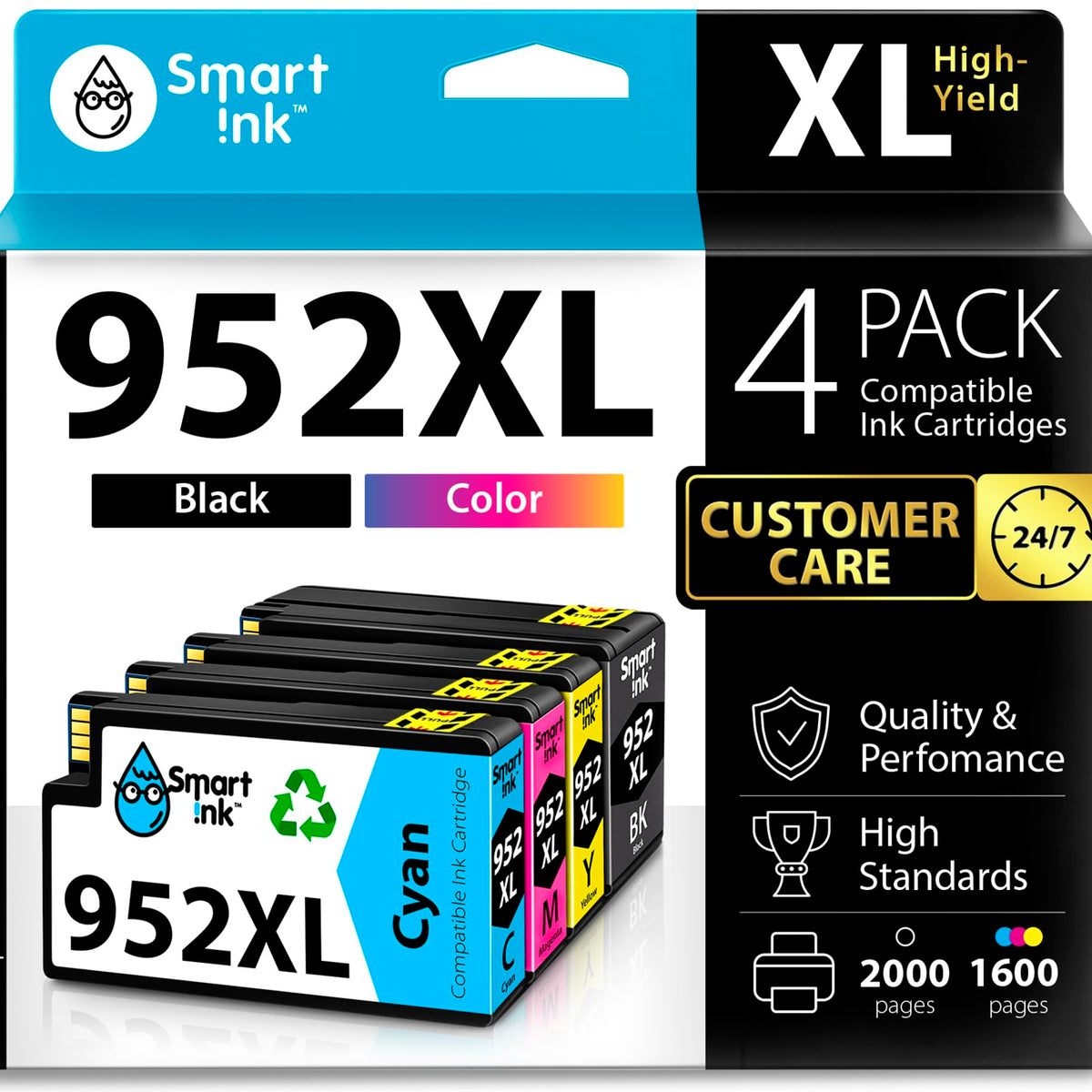 Smart Ink Compatible Ink Cartridge Replacement for HP 952XL 952 XL (4 ...