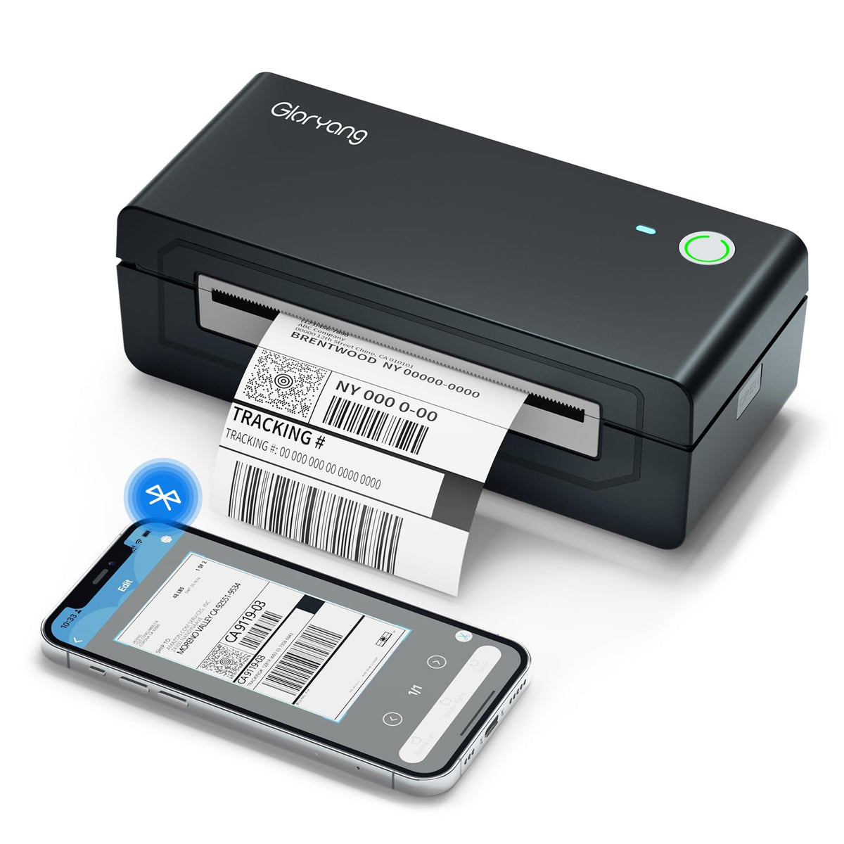 Gloryang Bluetooth Thermal Shipping Label Printer, 4X6 Inkless Label P ...