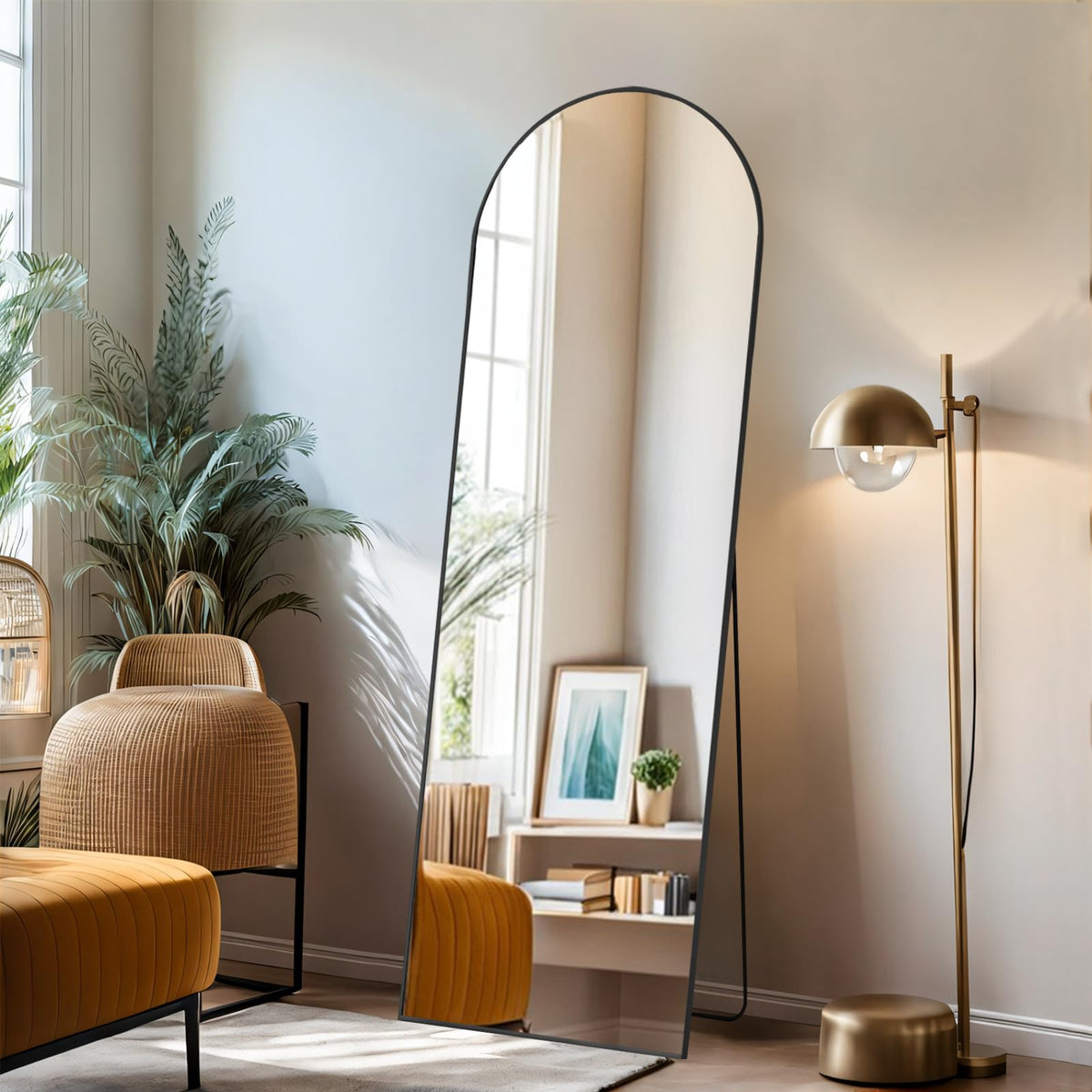 Arched Mirror Full Length, 16"x59" Body Wall Mirrors with Shatter-Proo ...