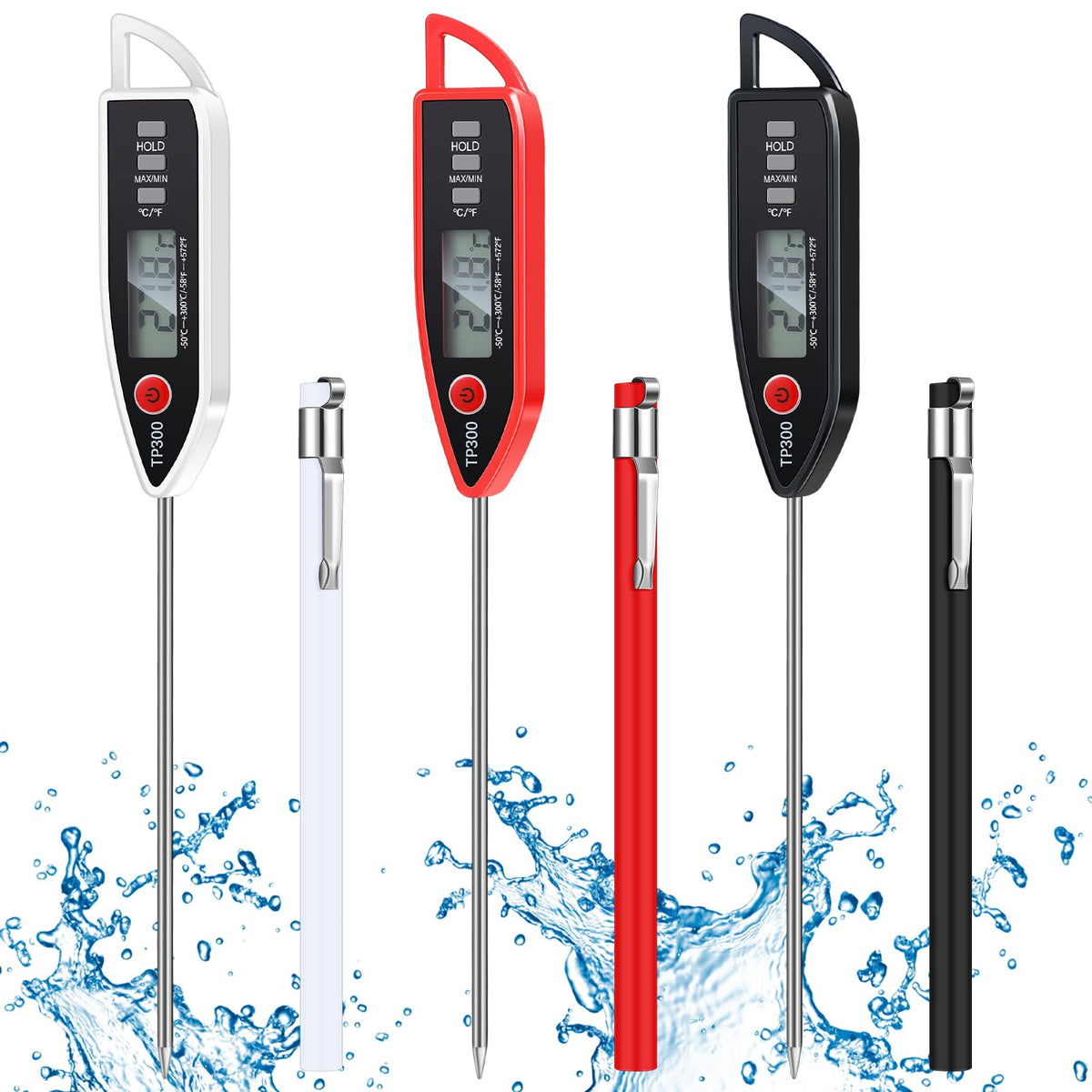 Copkim Waterproof Food Thermometer with Long Probe Digital Meat Thermo ...